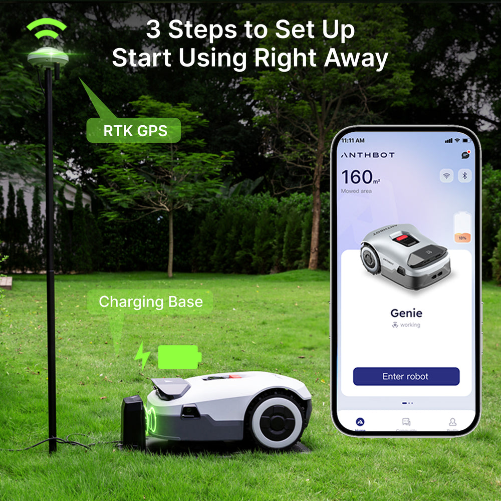 AI Robot Lawn Mower Without Perimeter Wire - ANTHBOT Genie